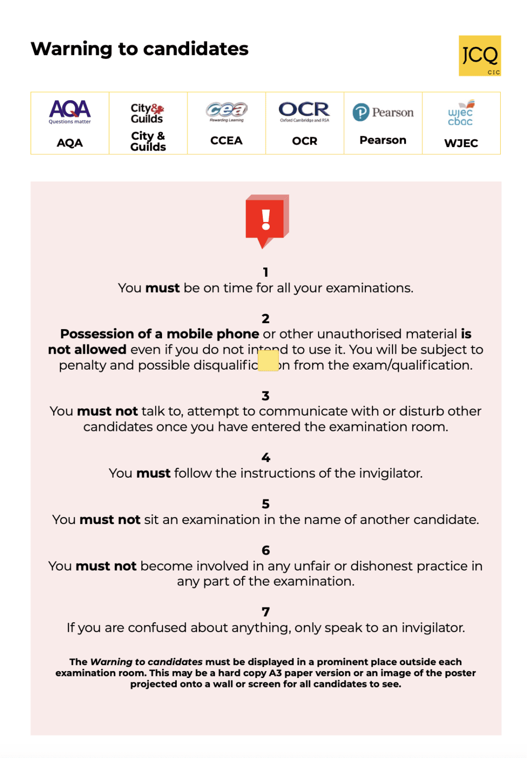 Exam Information - The Queen Elizabeth Academy